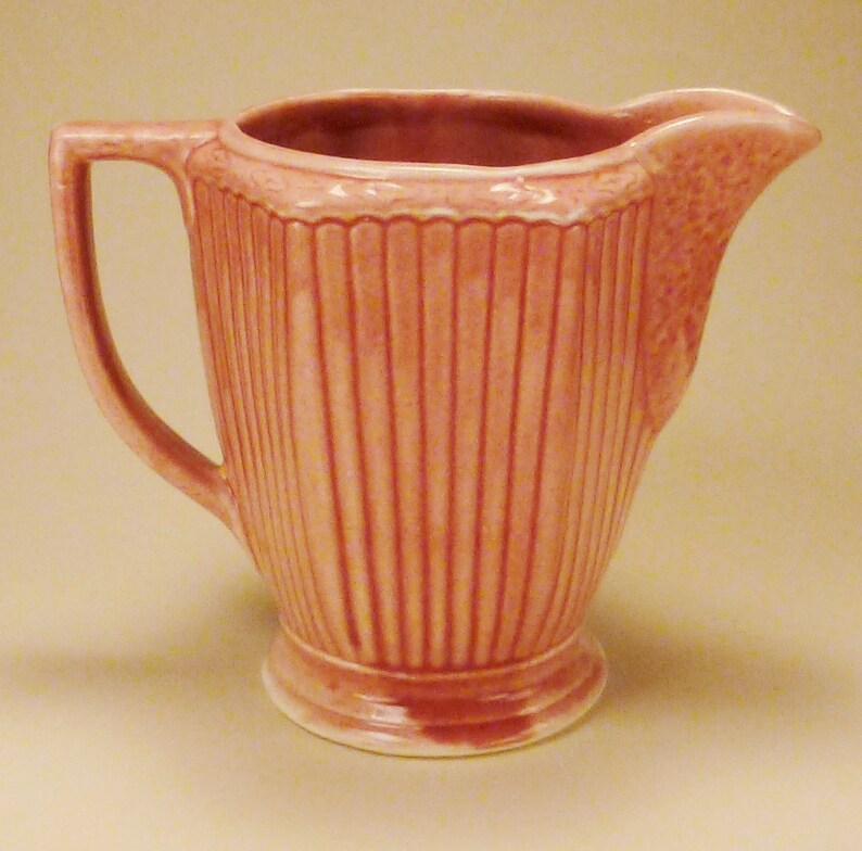 PITCHER MODERN Ceramic Ridged Pottery 1950s Pink Color 7 X 4 X - Etsy