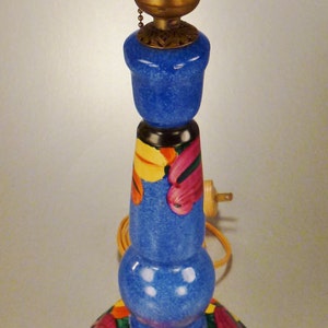 LAMP CZECHOSLOVAKIA Clarice Cliff Like Floral Peasant Art Signeg by ...