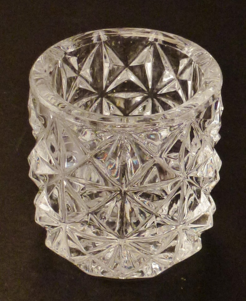 Antique Glass CRYSTAL Toothpick Holder Serrated Efges Rows - Etsy