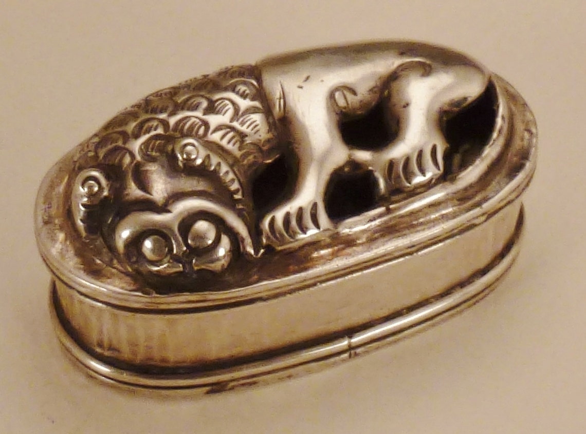 SNUFF BOX BUFFALO Lid Silver Sterling 1900s Art Deco - Etsy