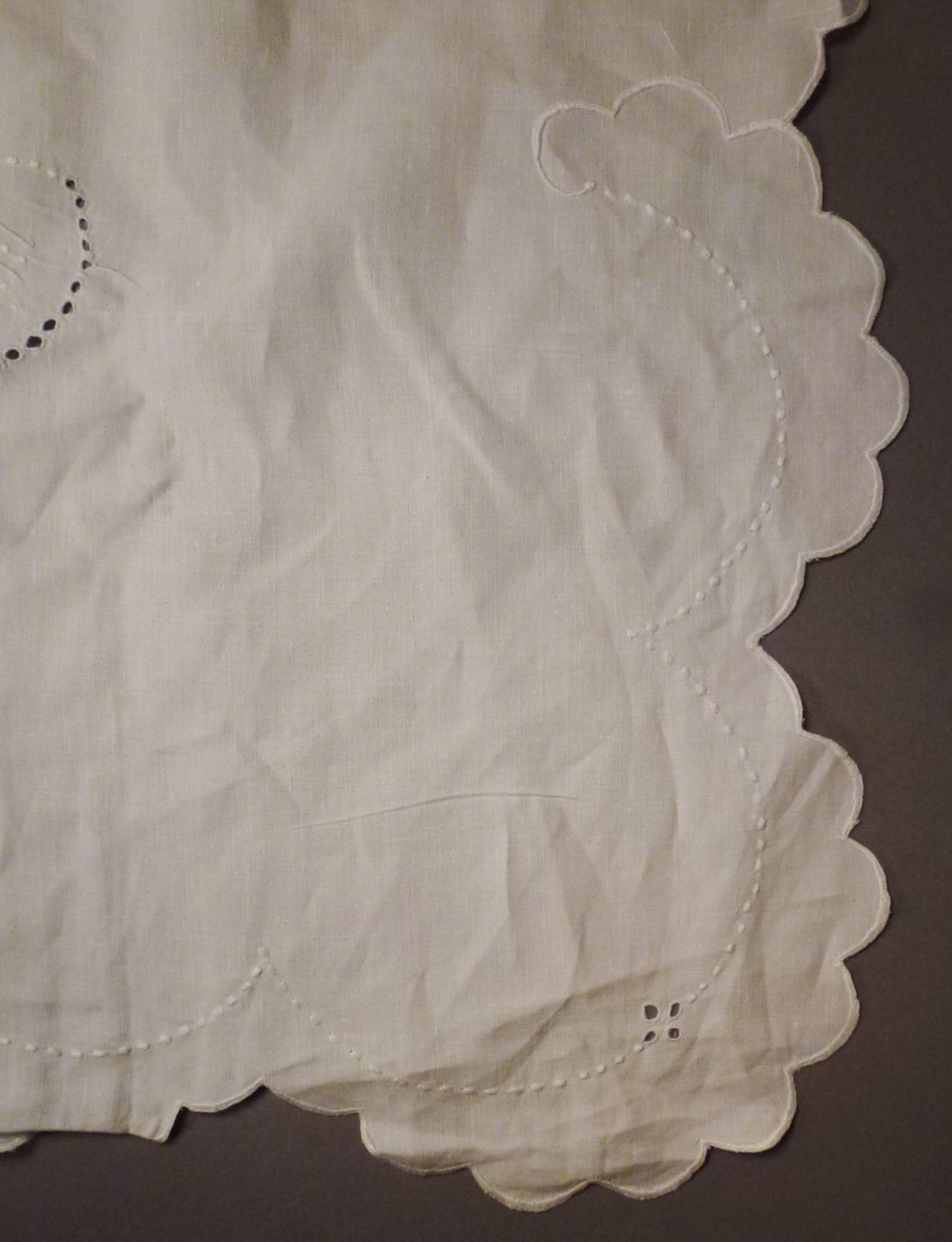 Vintage MADEIRA TABLECLOTH White Linen Open Work Satin Stich - Etsy