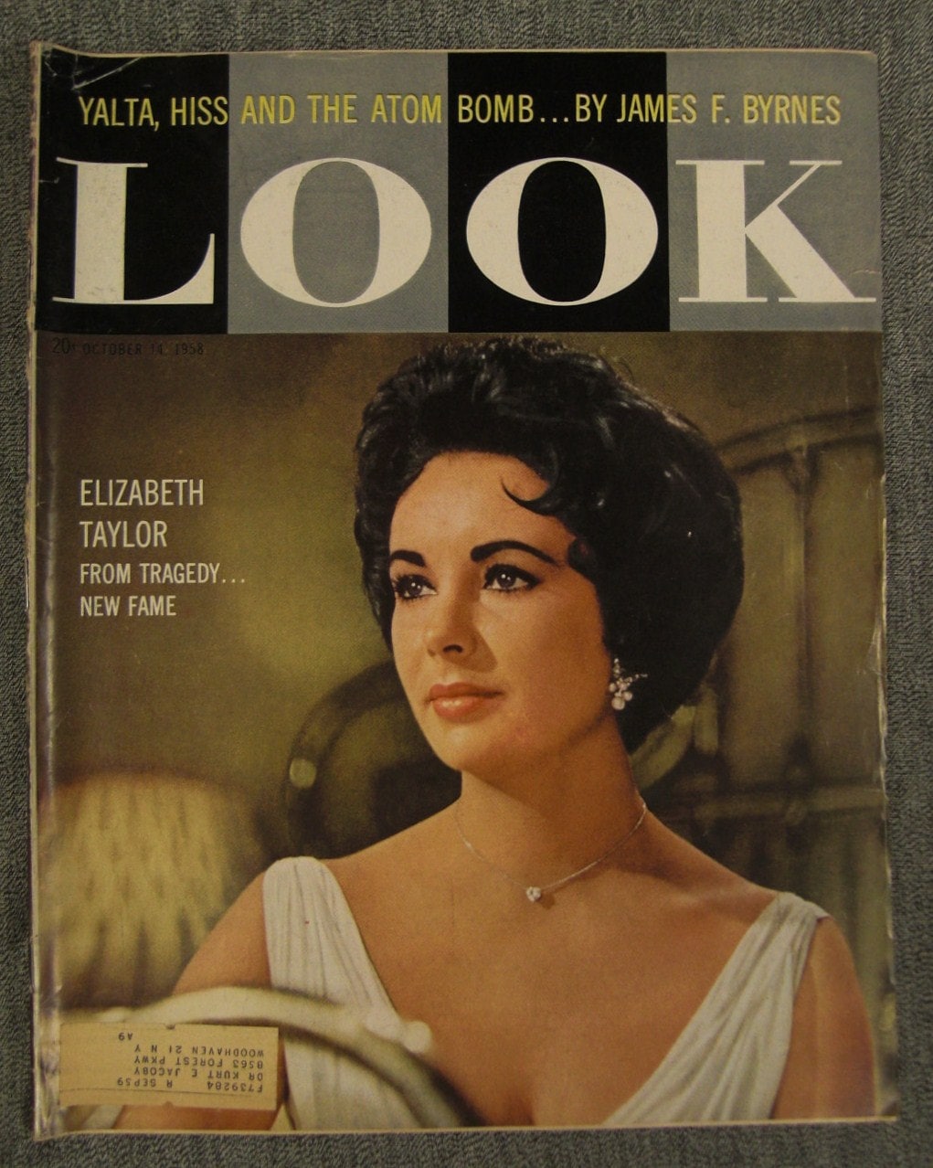 Liz TAYLOR LOOK Magazine Oct 20 1958 YALTA Hiss The Atom | Etsy