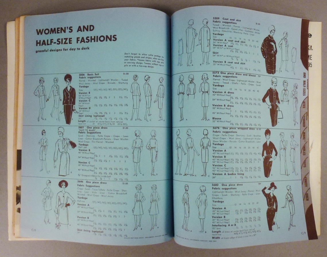 Vintage VOGUE Pattern Book Fashion DECEMBER 62-JANUARY1963 - Etsy