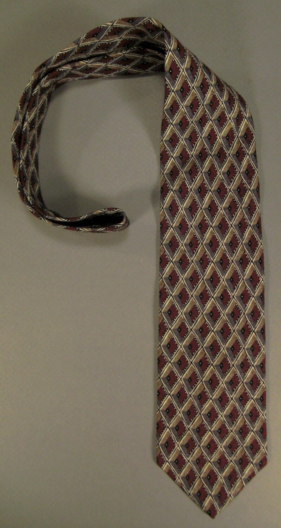 Designer Neck TIE WOODWARD Diamonds Woven Tweel Design 1980s Silk ...