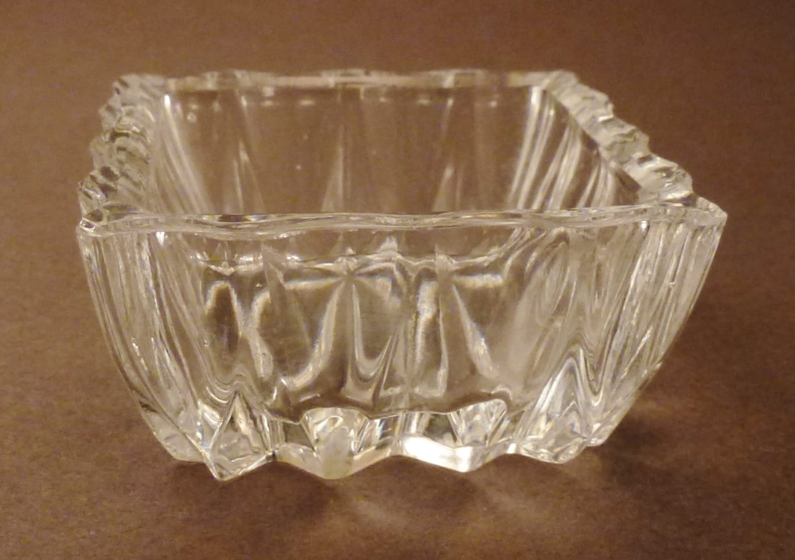 Antique CRYSTAL Glass SALT Dip BEVELED Clear Square Intricate - Etsy