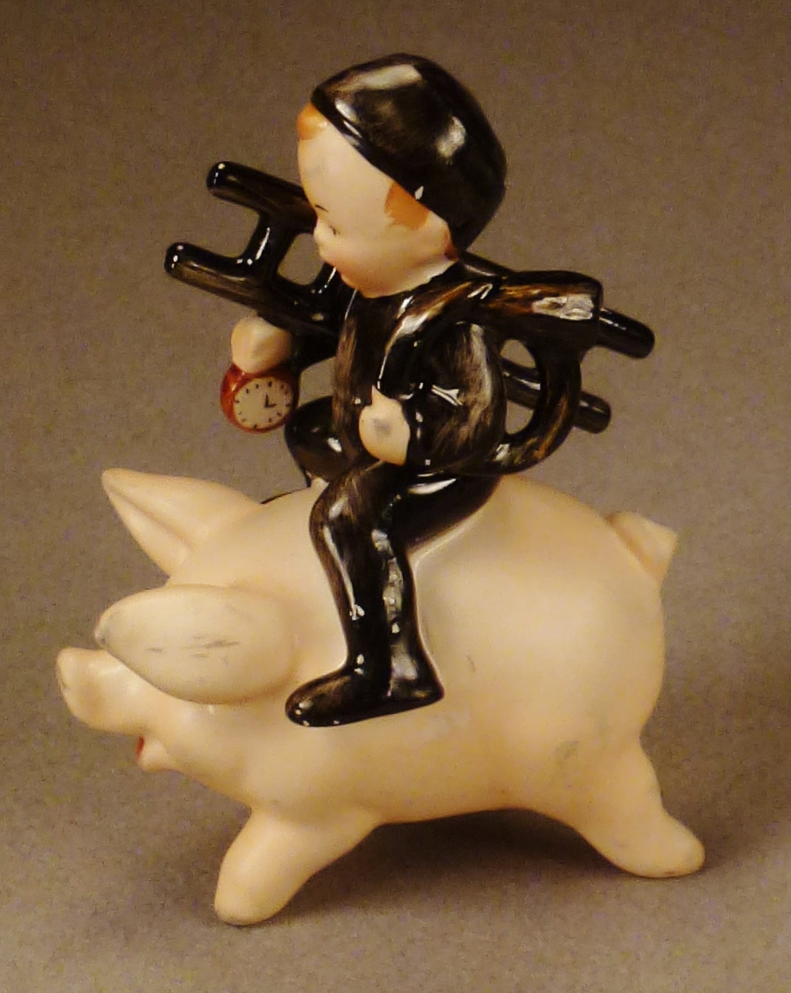 HUMMEL GOEBEL PORCELAIN Figurine boy riding on pig signed | Etsy