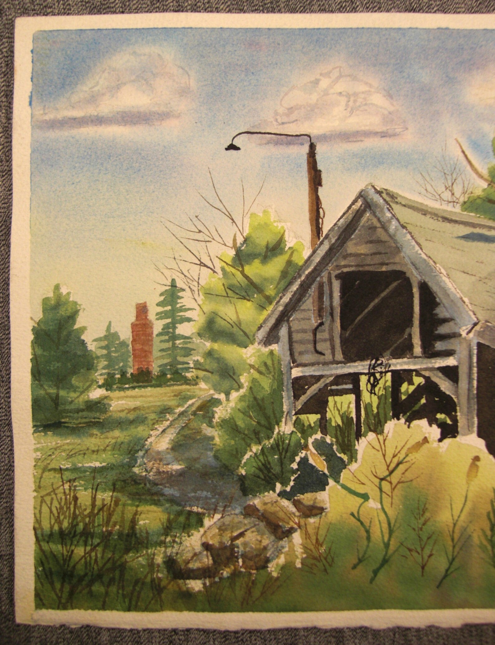 Original WATERCOLOR Midwest Dilapidated BARN Painting Regional - Etsy