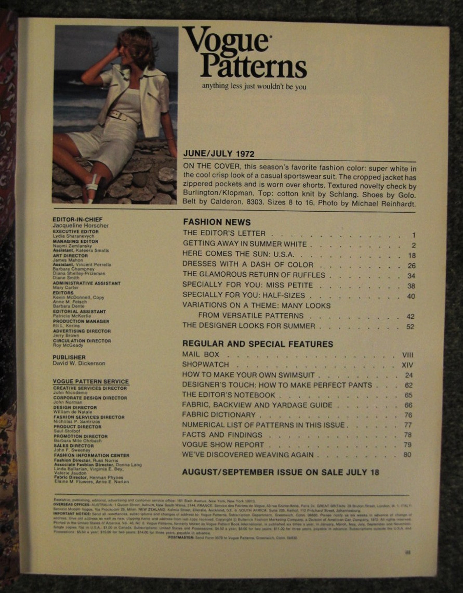 Vintage VOGUE Pattern International Book Fashion JUNE JULY - Etsy