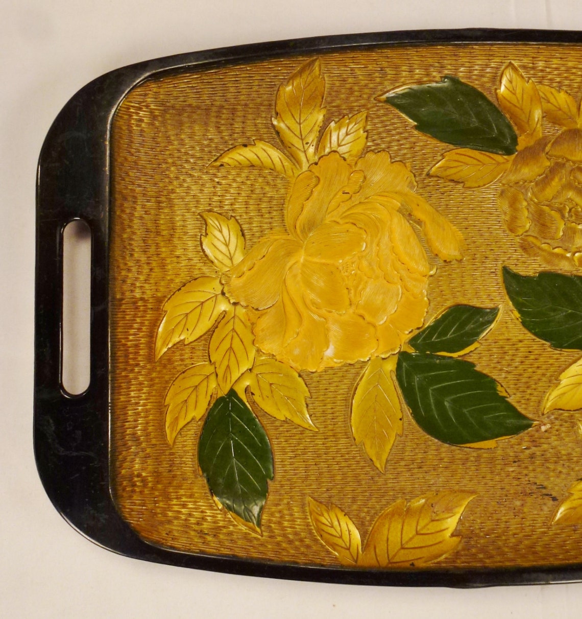 RETRO TRAY ROSES Signed Giftwood Japan Rectangular With Molded - Etsy