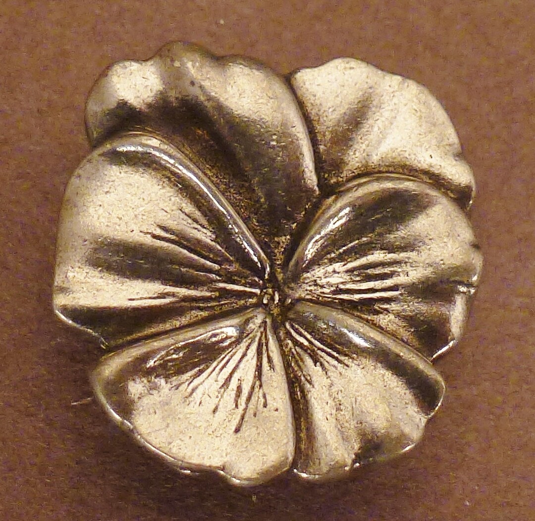 PANSY Flower, BUTTON Cover, Cast Pewter, Signed , DANFORTH, 1985, One ...