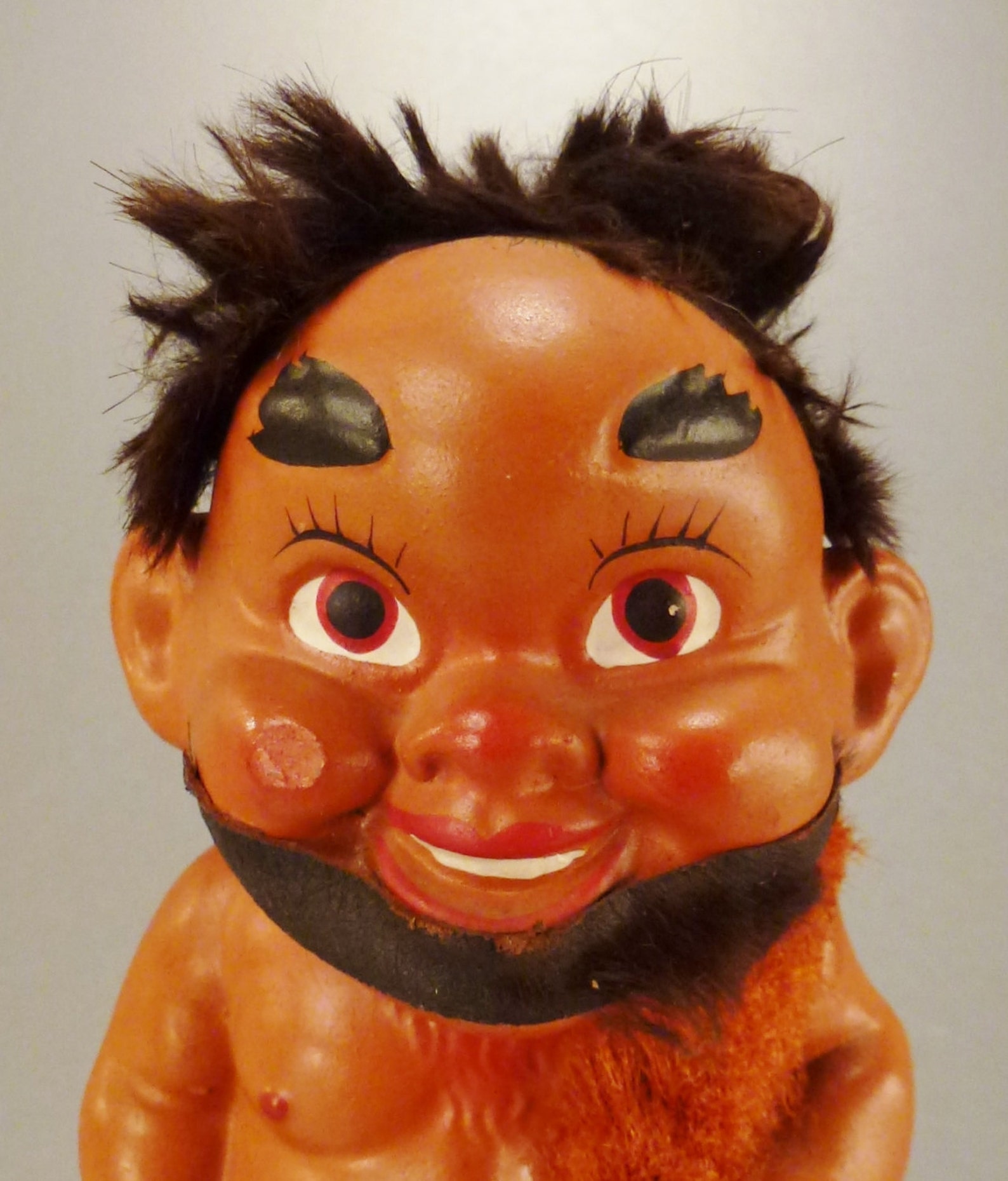 Vintage CAVEMAN BANK DOLL Japan Norleans 1960s Shabby Black - Etsy