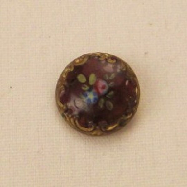 Antique Enamel Button - Etsy