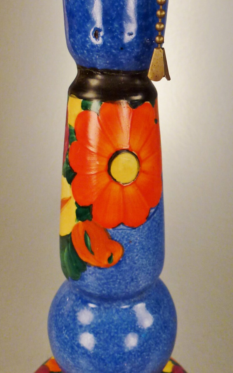LAMP CZECHOSLOVAKIA Clarice Cliff Like Floral Peasant Art - Etsy