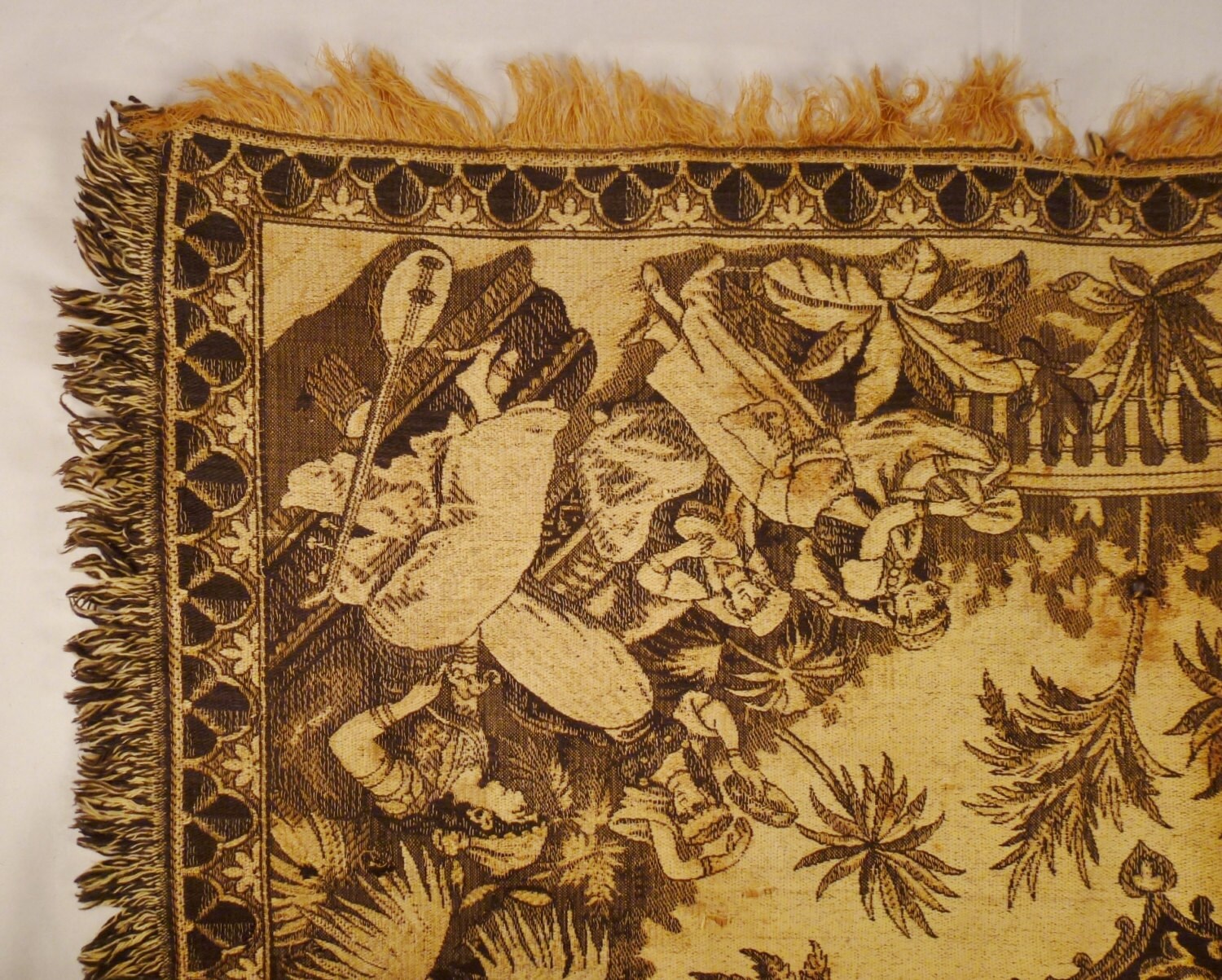 Woven TAPESTRY Tablecloth HAREM Palms Scene Textile Panel Wall - Etsy
