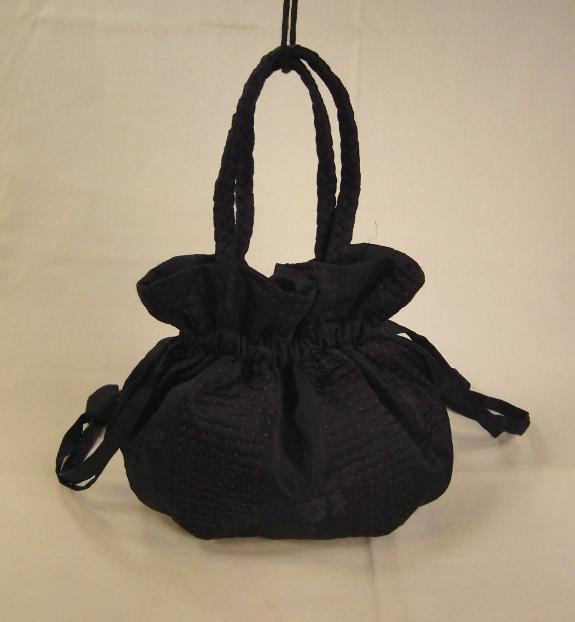 Vintage SILK Pouch Drawstring PURSE Hand Embroidered Pink - Etsy