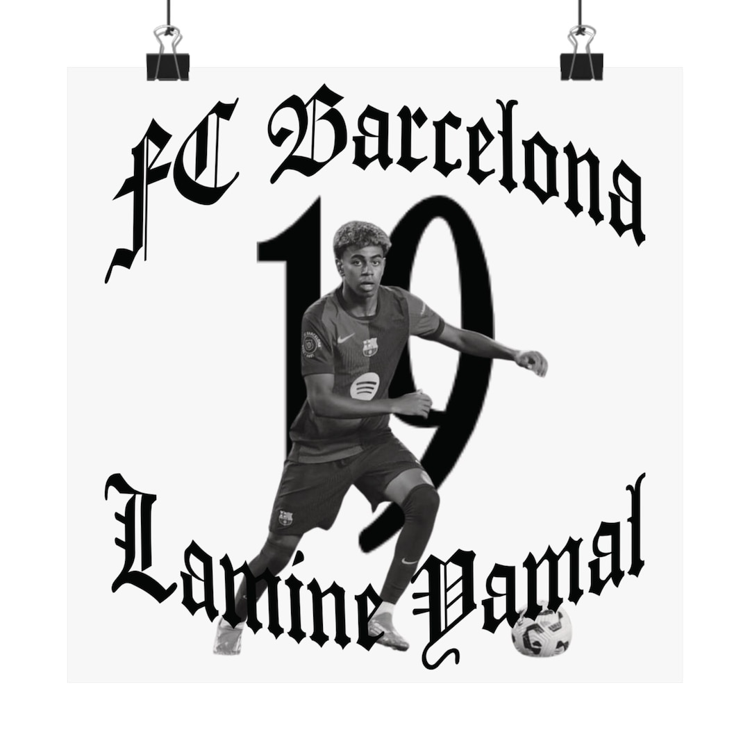 Football Ultras Matte Poster, Lamine Yamal FC Barcelona Vertical Print ...