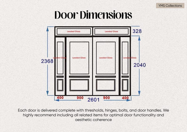 Custom Hand Made Double Entrance Door With Transoms and Sidelights ...