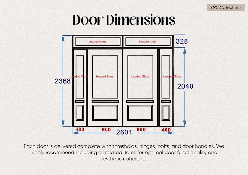 Custom Hand Made Double Entrance Door With Sidelights Solid Wood - Etsy