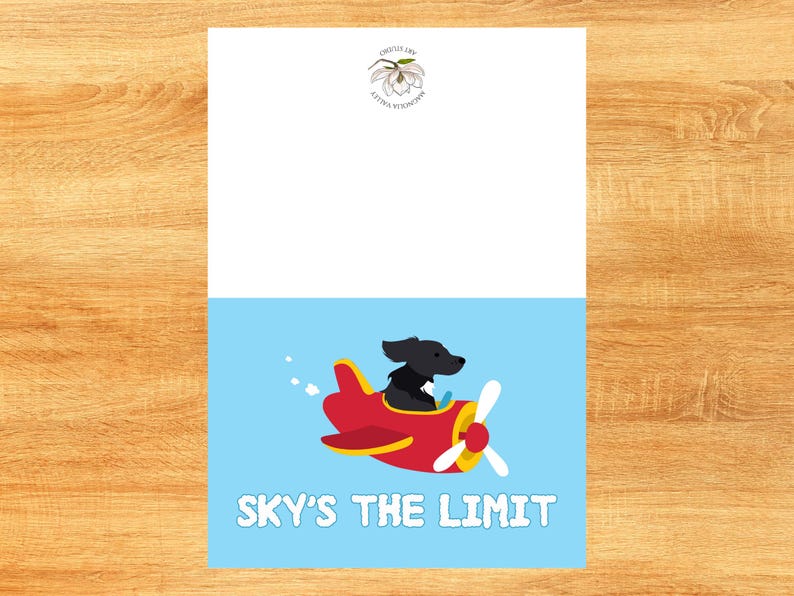 Printable Skys the Limit Card - Graduation Card, New Job Card, Congrats ...