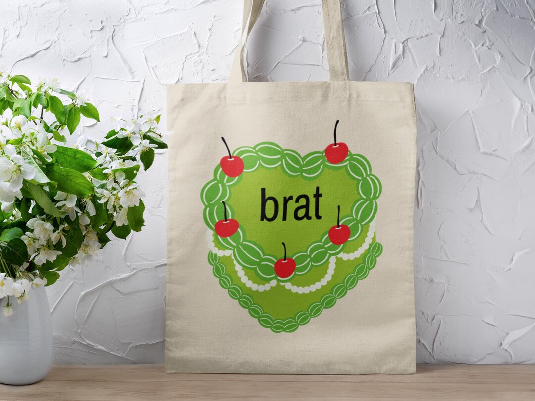 Brat Cake Tote Bag Canvas Tote Bag, Trendy Tote Bag, Graphic Tote ...