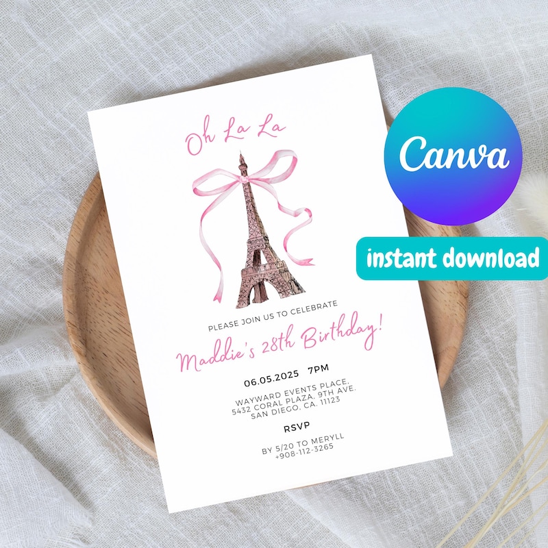 Paris Themed Invitations - Etsy