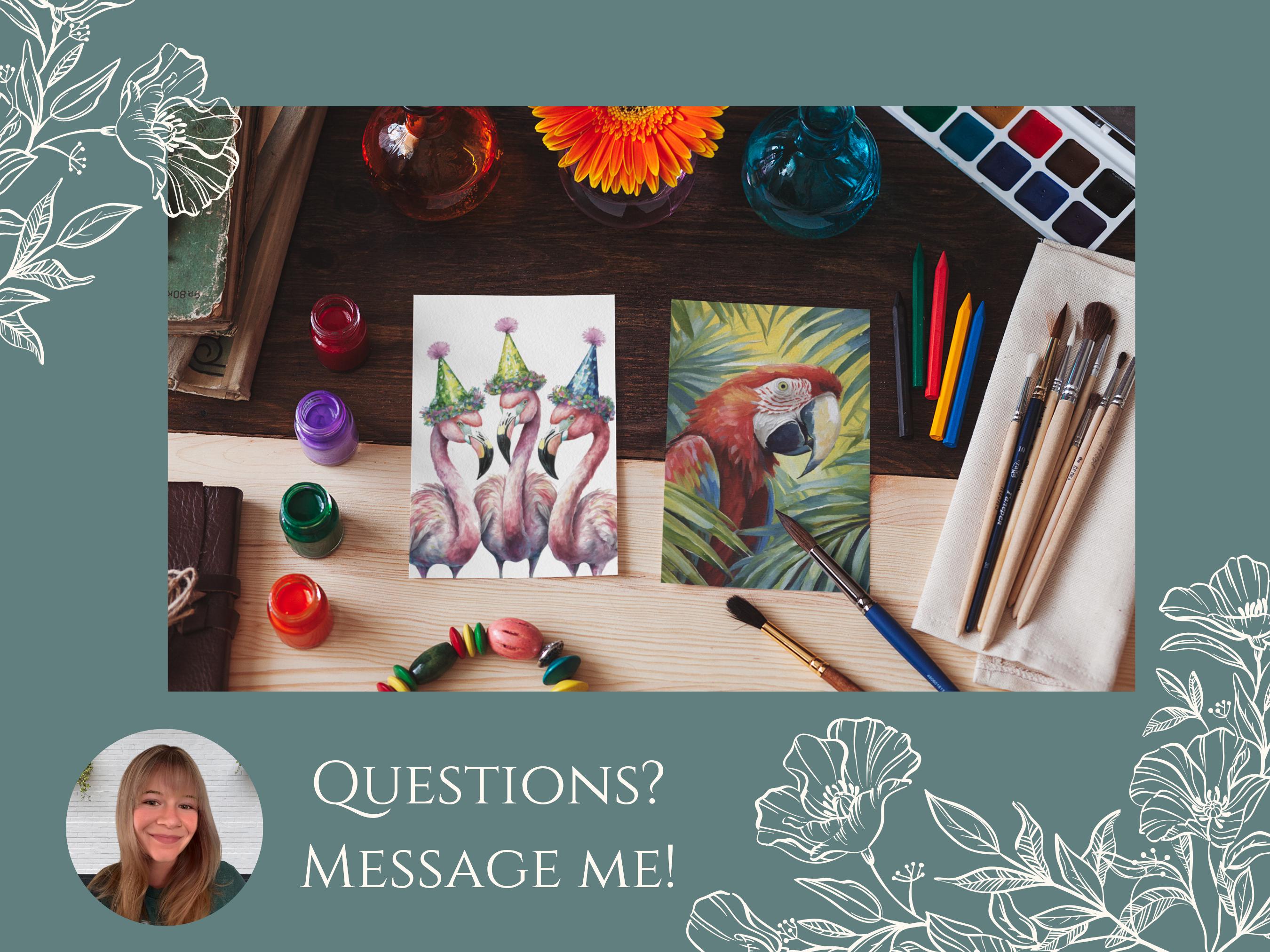 Printable Flamingo Birthday Card - Watercolor Bday Card, Instant ...