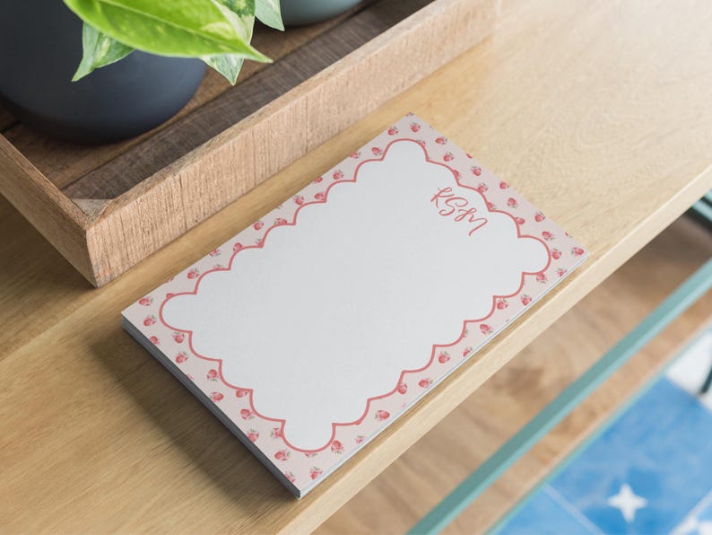 Coquette Strawberry Post-it Note Pad Notes, Custom Stationery, Custom ...
