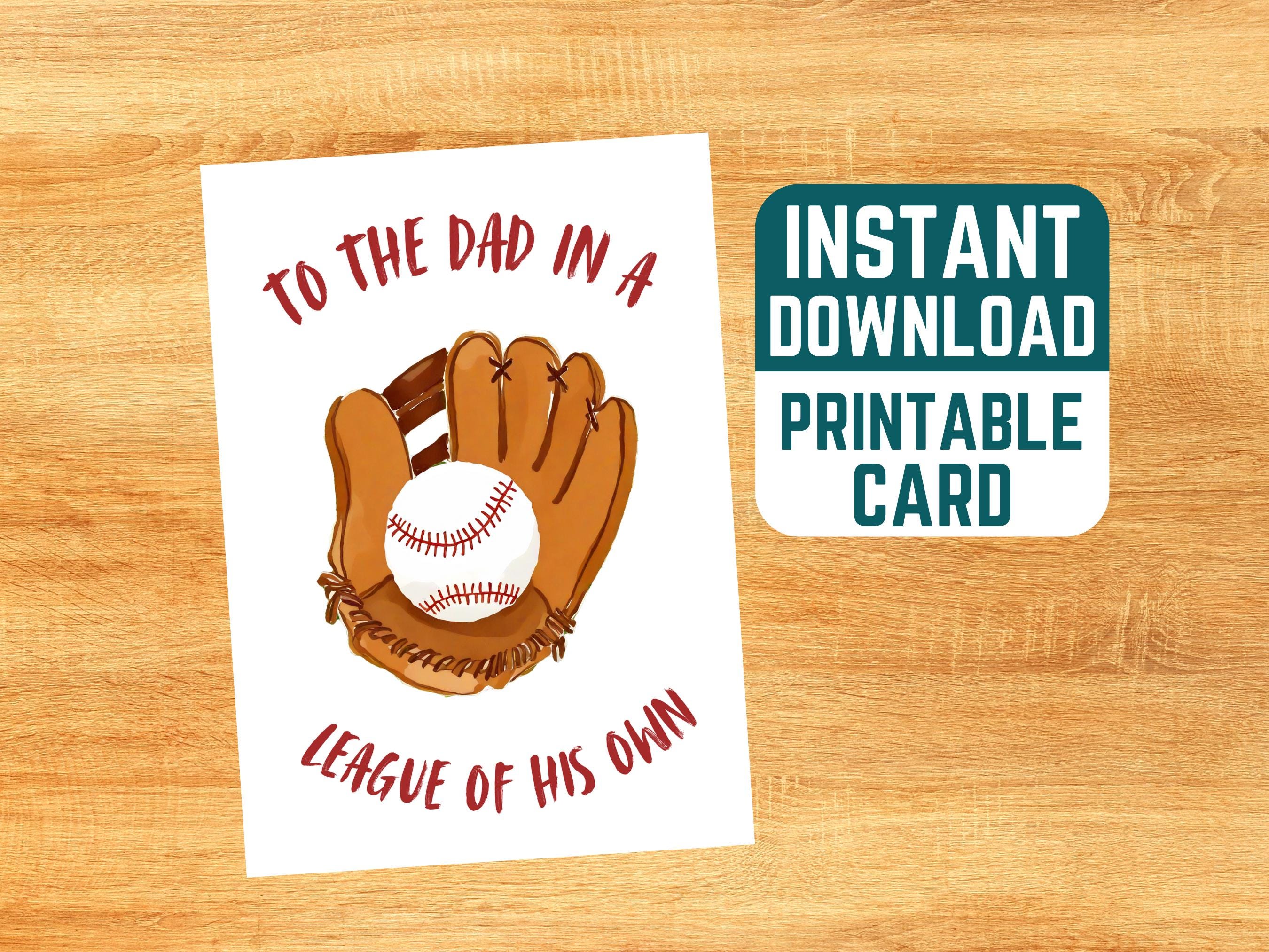 Printable Baseball Fathers Day Card - Sports Fathers Day Card, Instant ...