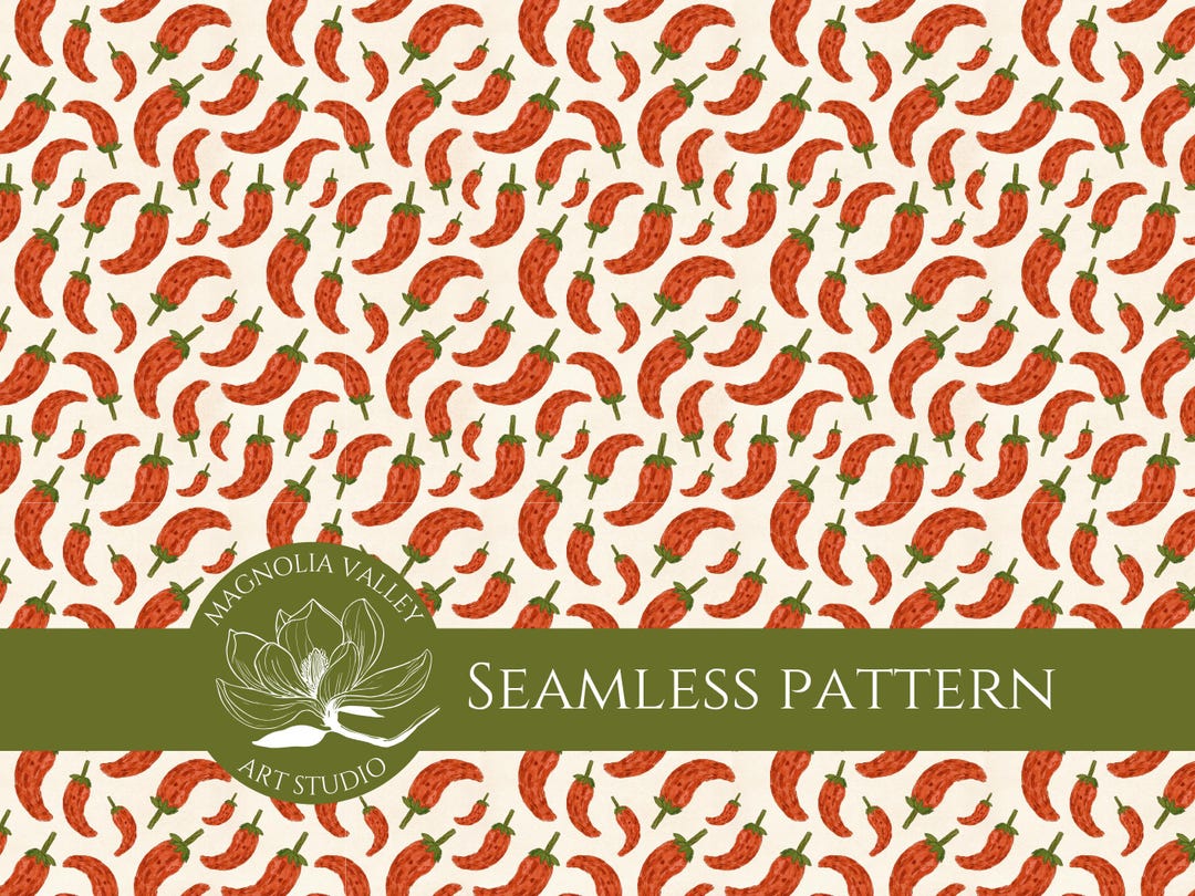 Chili Pepper Seamless Pattern - Scrapbook Paper, Printable Pattern ...