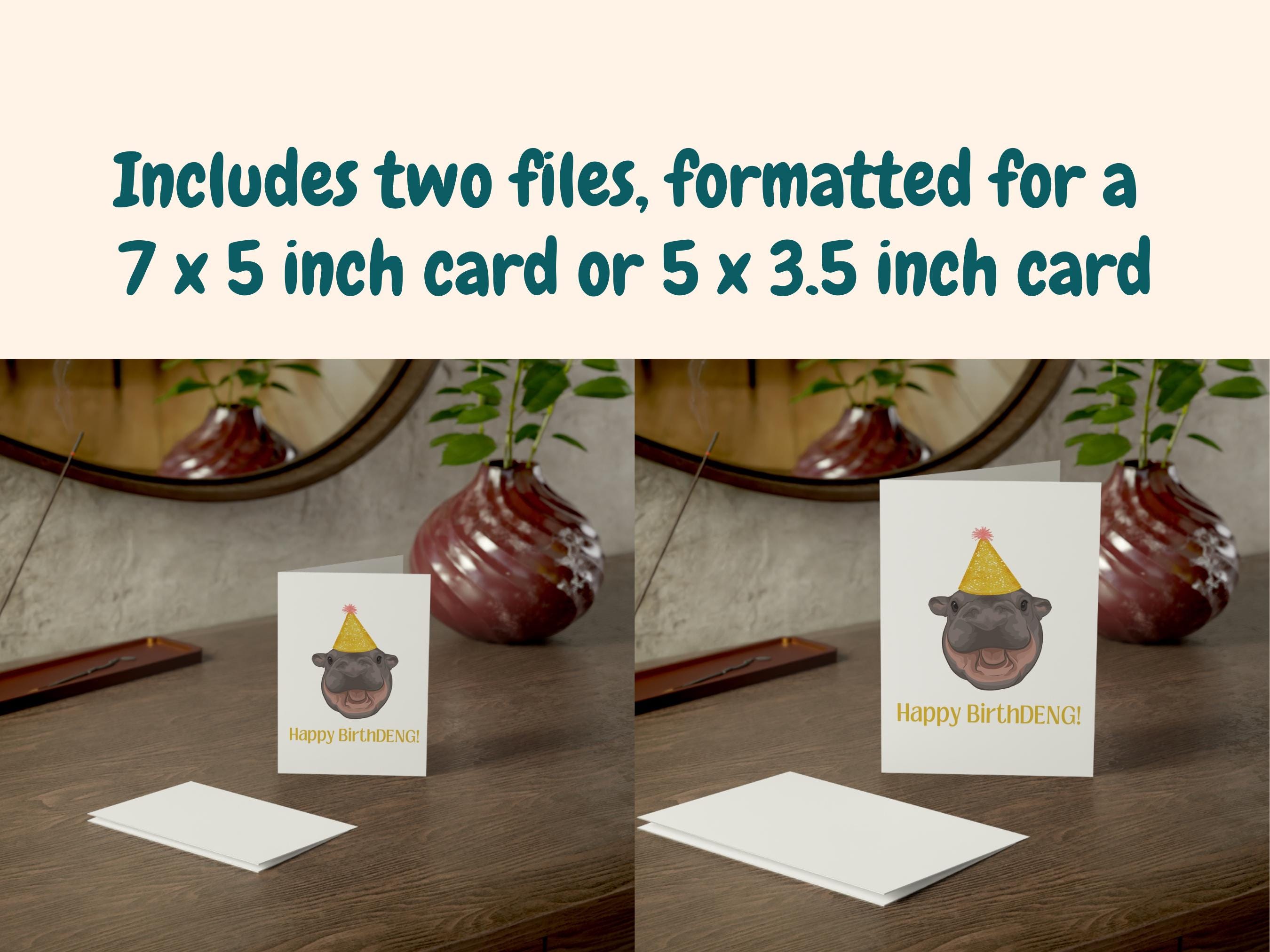 Moo Deng Birthday Card Funny Birthday Cards, Baby Hippo, Instant ...