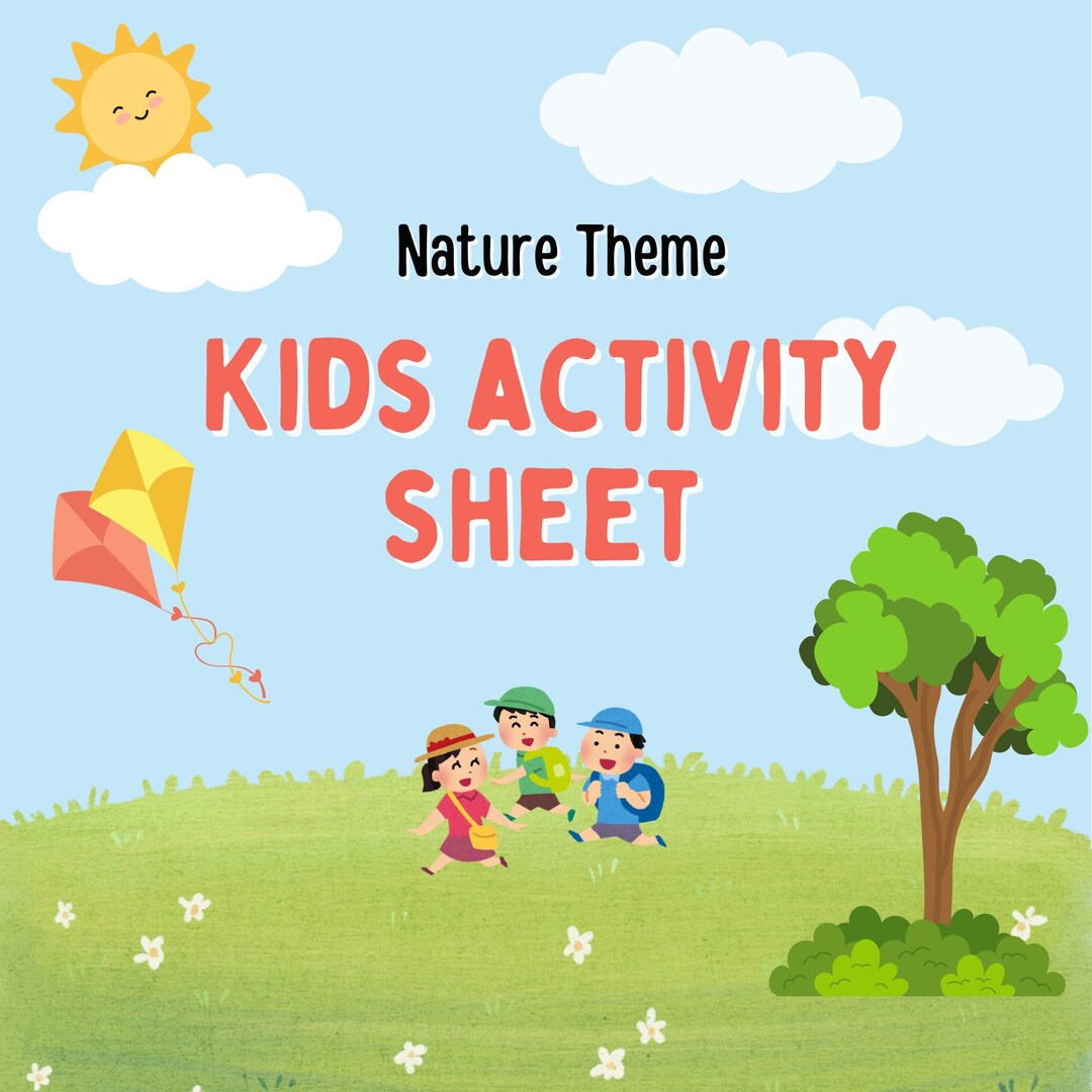 Kids Activity Nature Theme Sheet Digital Download Instant Print - Etsy