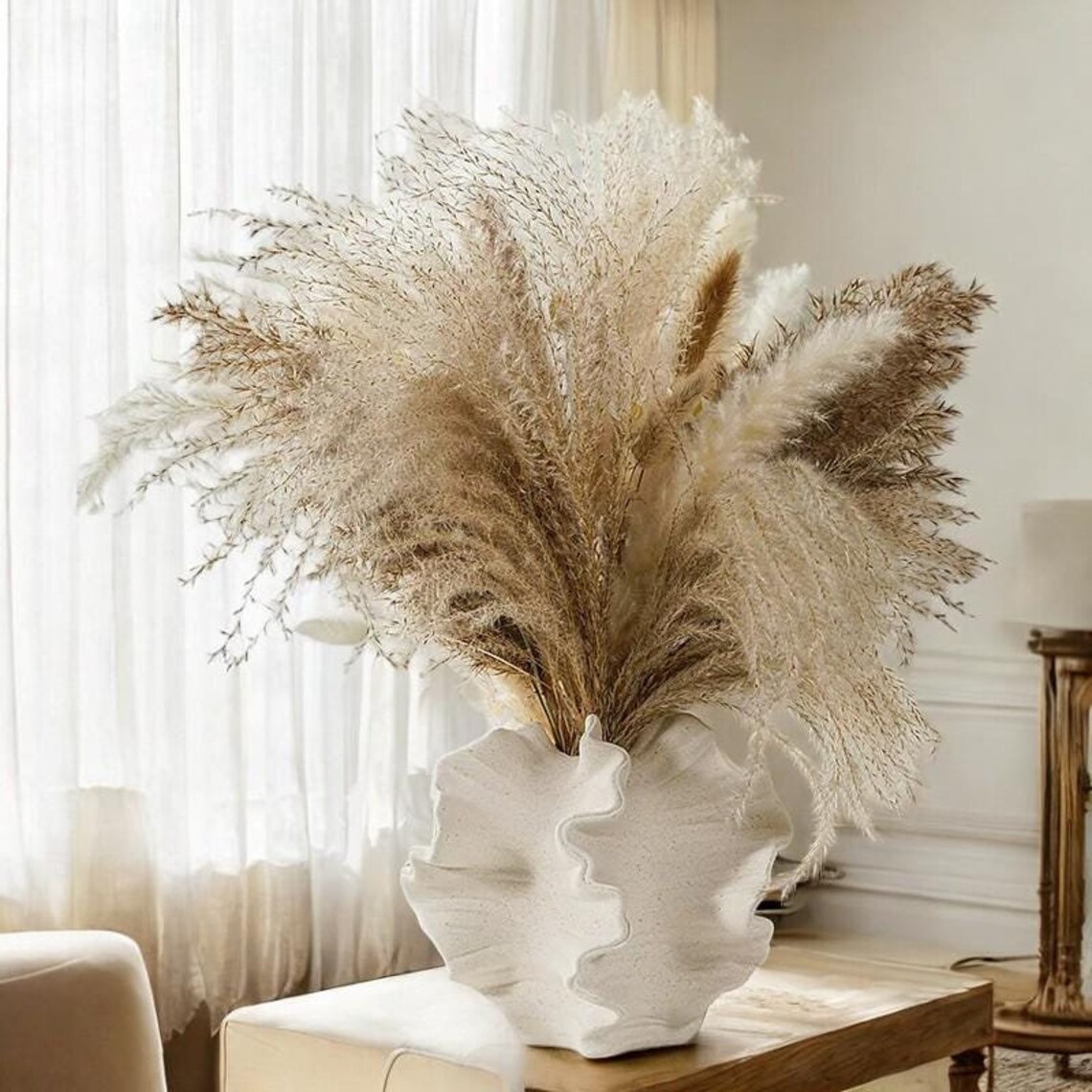 Ceramic Vase Nordic Beige Matte Flower Art Coral Vase Perfect for ...