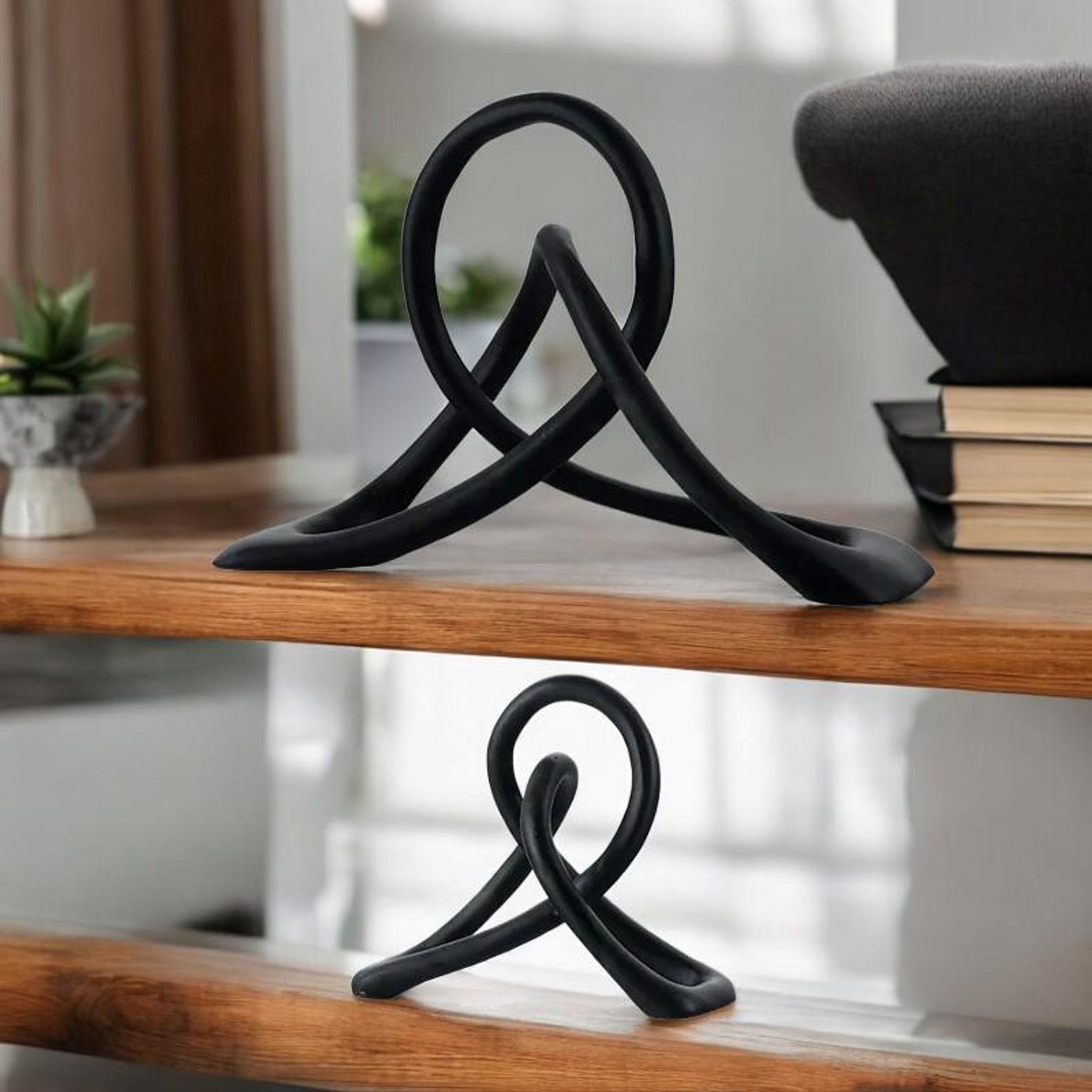 Knot Ornaments • Black Resin Geometry • Decorative Figurines • Winding ...