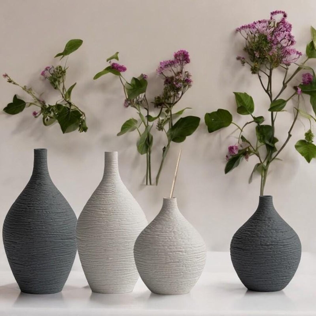 Ceramic Vase Simple Narrow Mouth Flower Pot Nordic Style Home Decor ...