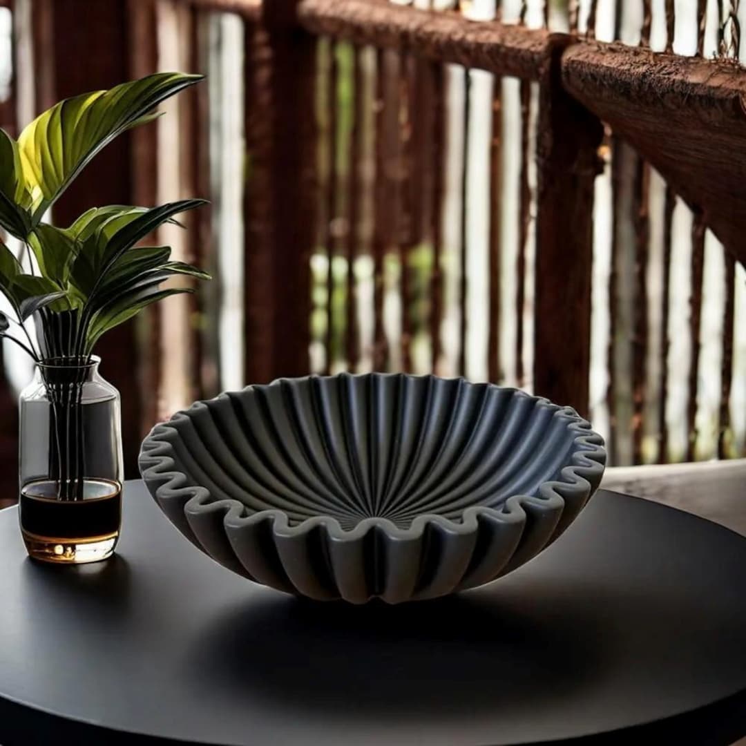 Decorative Bowl • Resin Fluted Bowl • Perfect for Living Room • Home ...