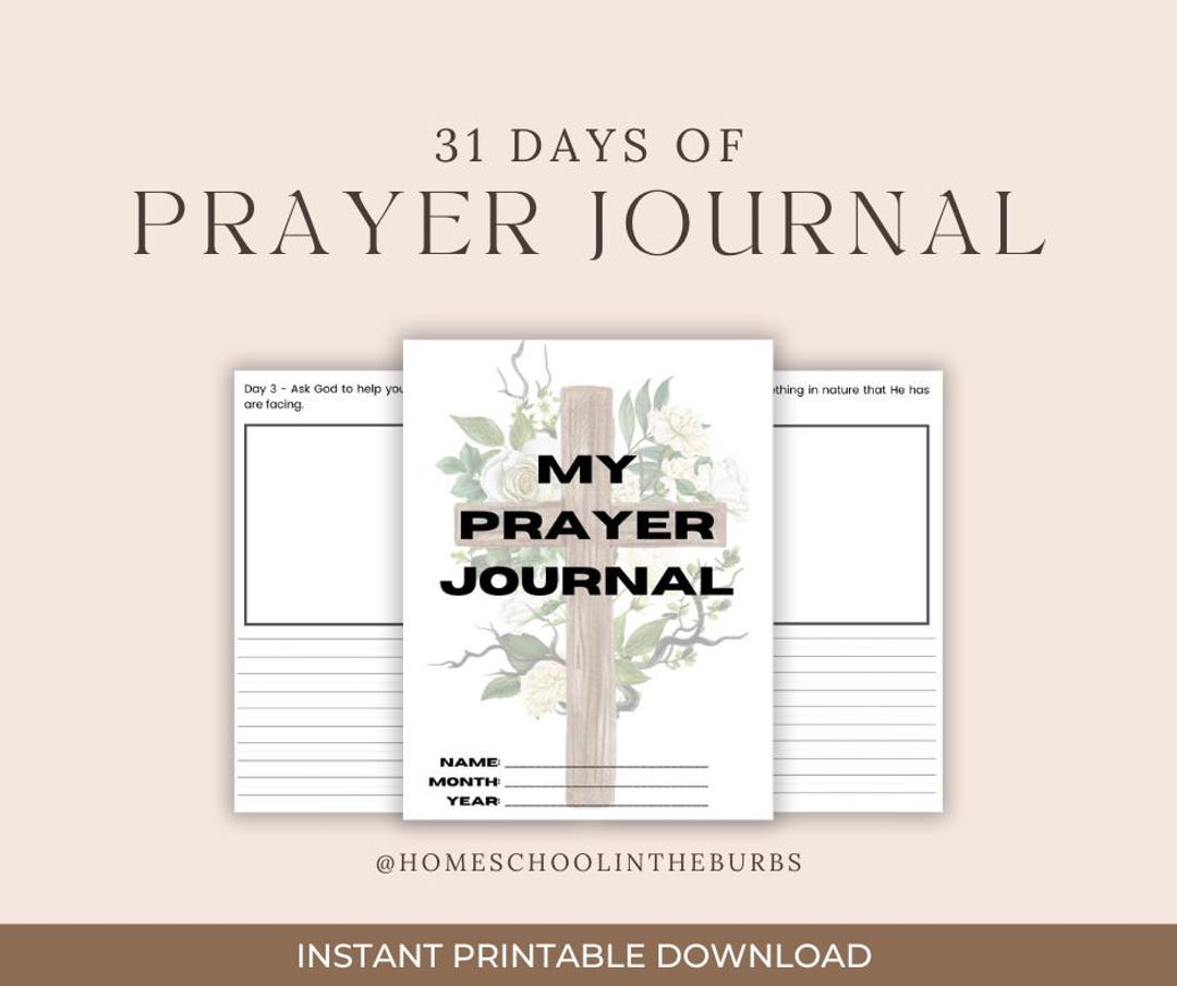 31 Day Prayer Journal for Kids With Prayer Prompts, Lined Writing Areas ...
