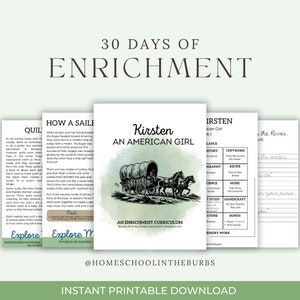 Kirsten an American Girl Based Enrichment Curriculum for Homeschool ...