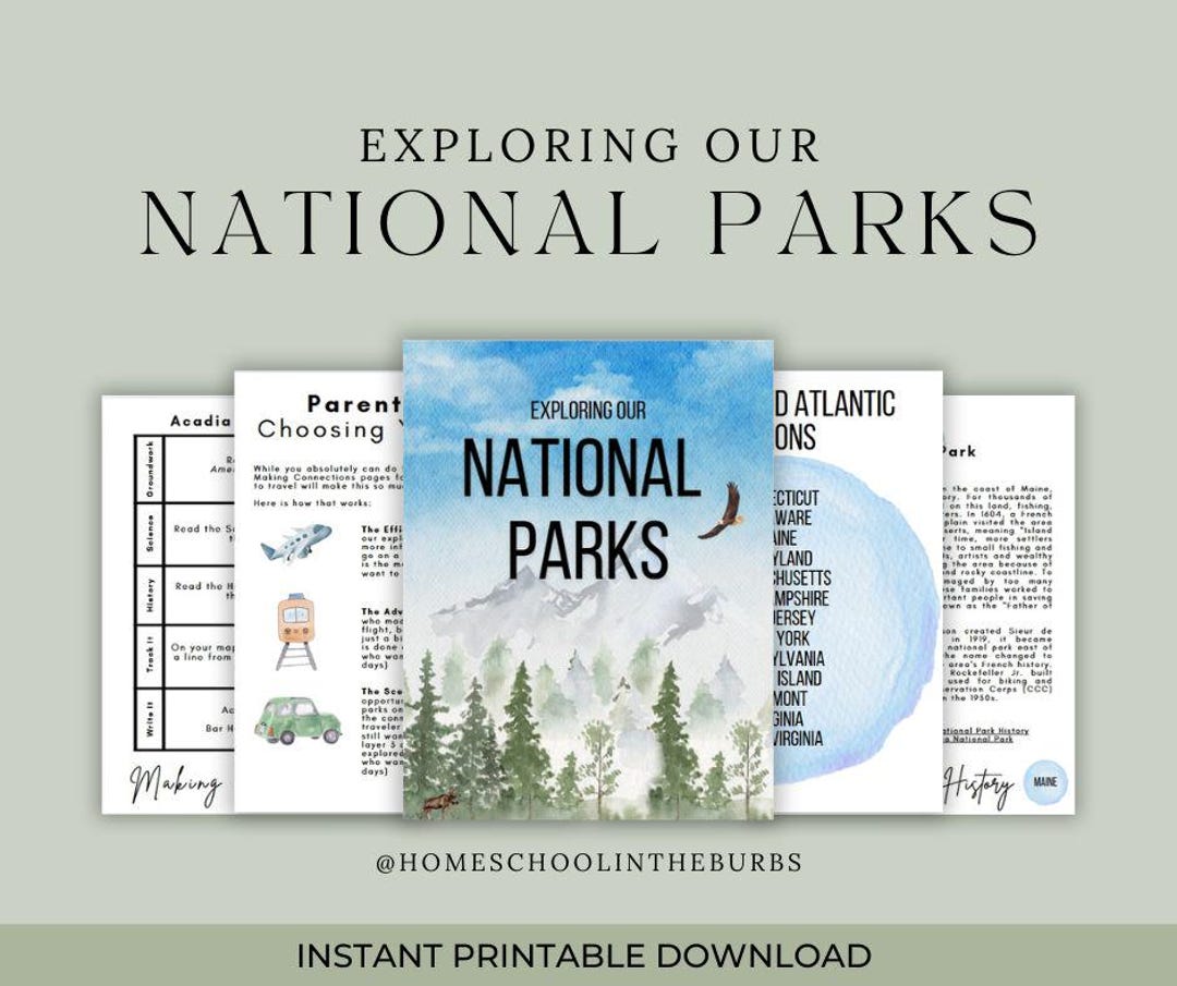 National Parks Homeschool Curriculum | 63 U.S. Parks | Elementary Unit ...