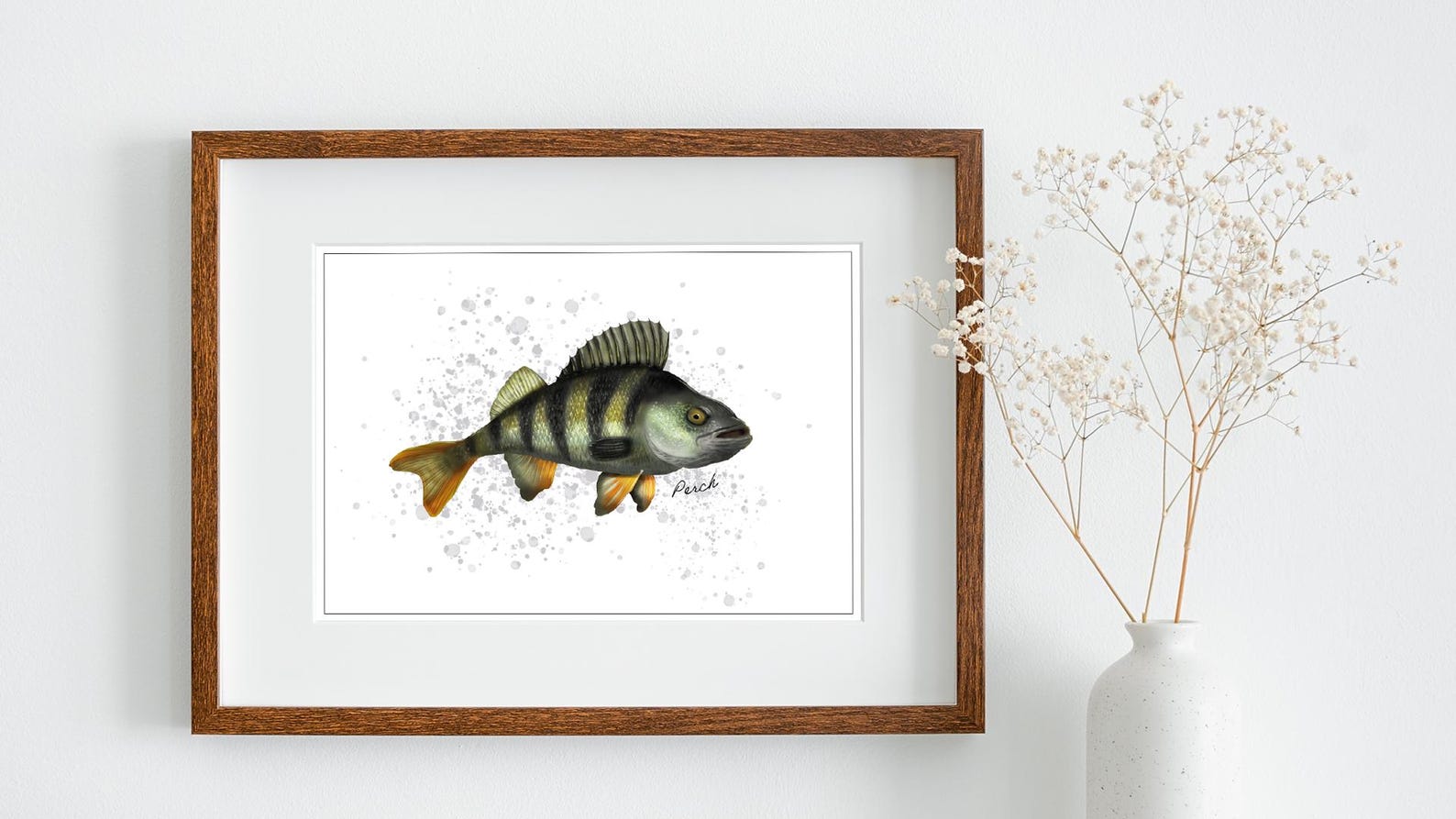 A3 Digital Print of a Perch | Fish Art Print | Hand Drawn Animal ...
