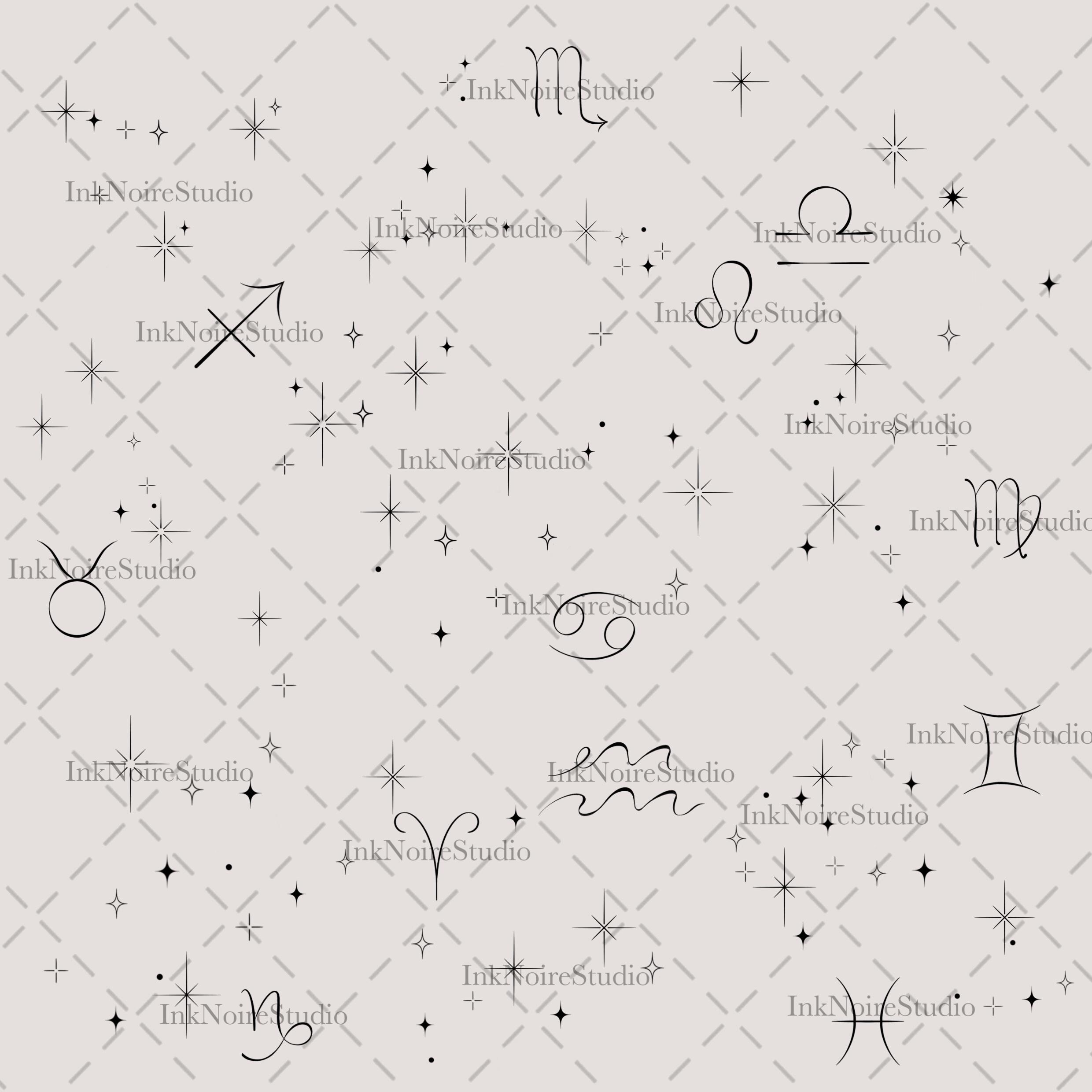 Zodiac Constellations Tattoo Stamps for Procreate • Tattoo Brushes ...