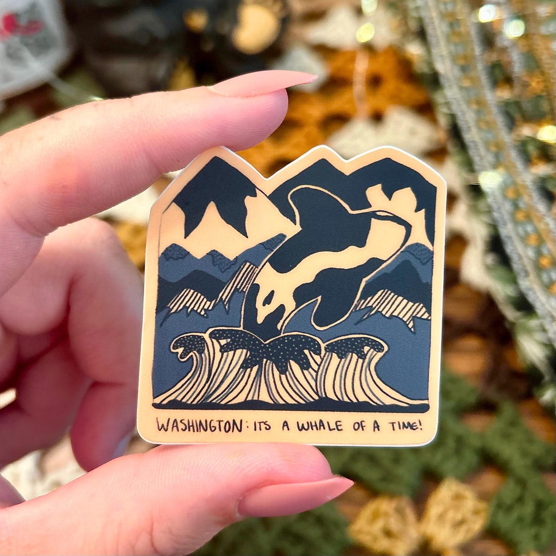 Orca Killer Whale Washington Vinyl Sticker - PNW, Pacific Northwest ...