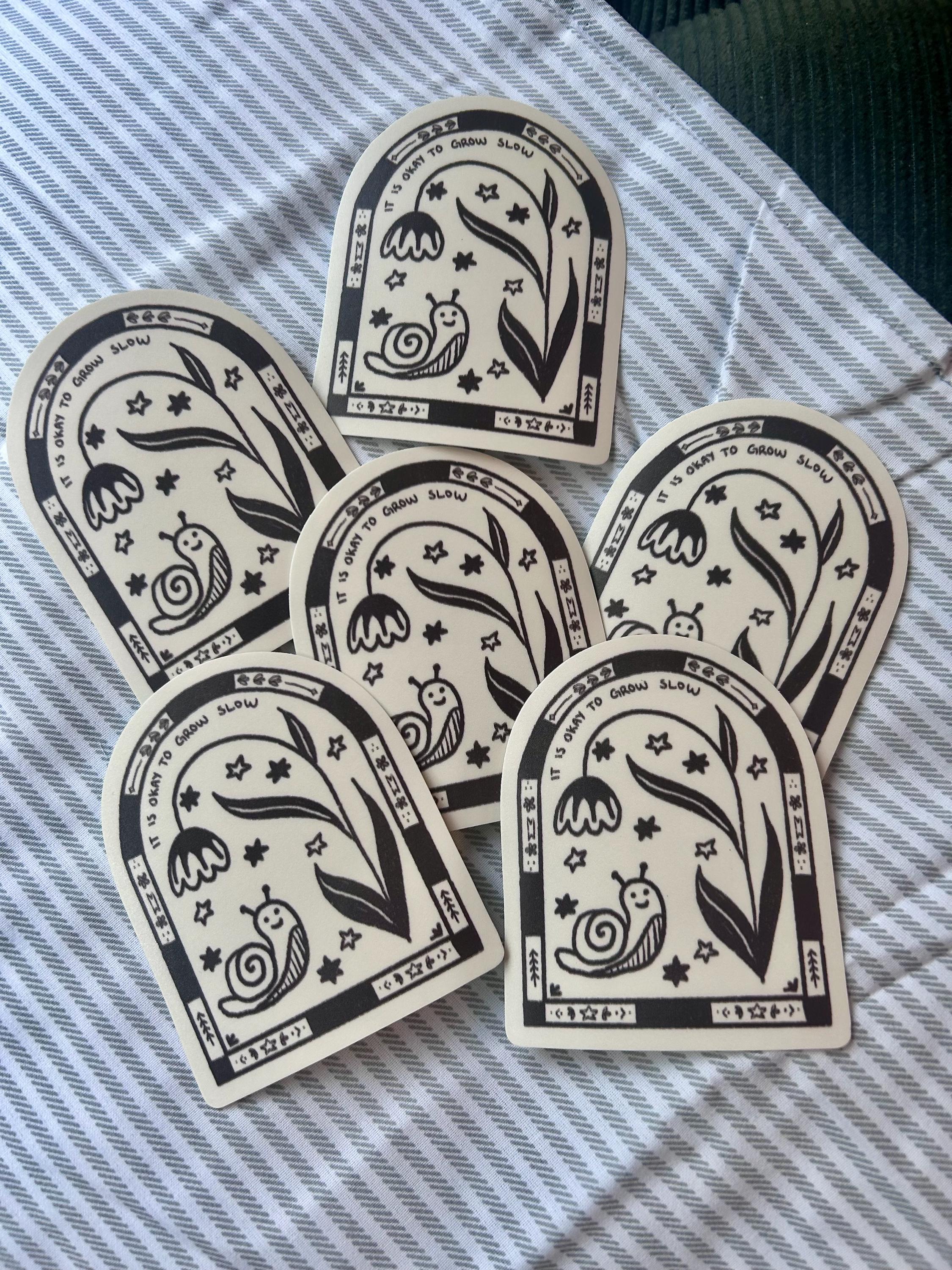 Grow Slow Snail Sticker | Granola Girl, Outdoors, Nature, Cozy - Etsy