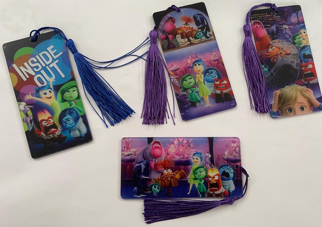 Various Disney Cartoon Inside Out 2 Acrylic Bookmark With Tassle. Ideal ...