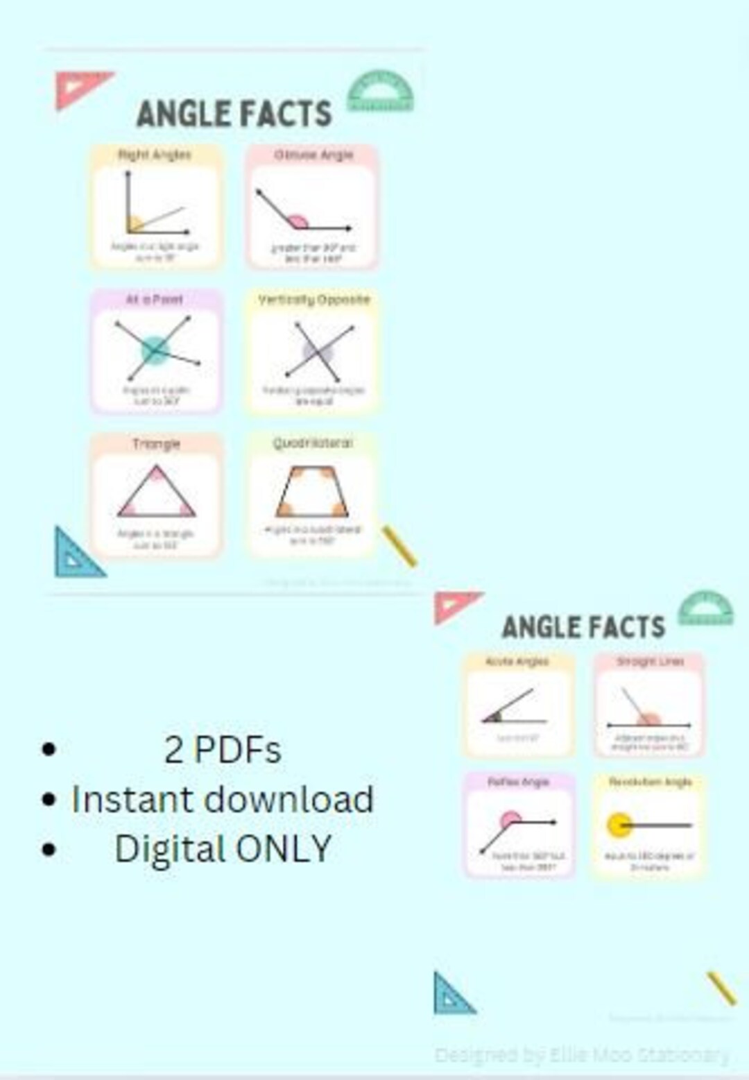 ANGLES TYPES POSTER, Types of Angles, Geometry, Educational Posters ...