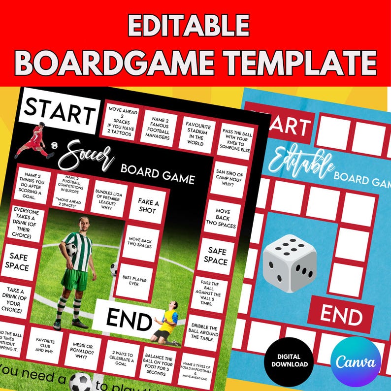 Custom Printable Board Game Template Personalized Game Board DIY Canva ...