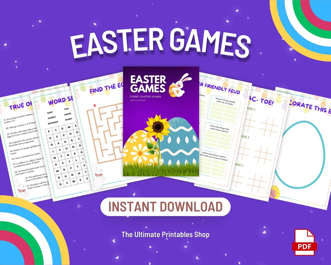 Printable Easter Games, Family & Classroom Activities (digital Download ...