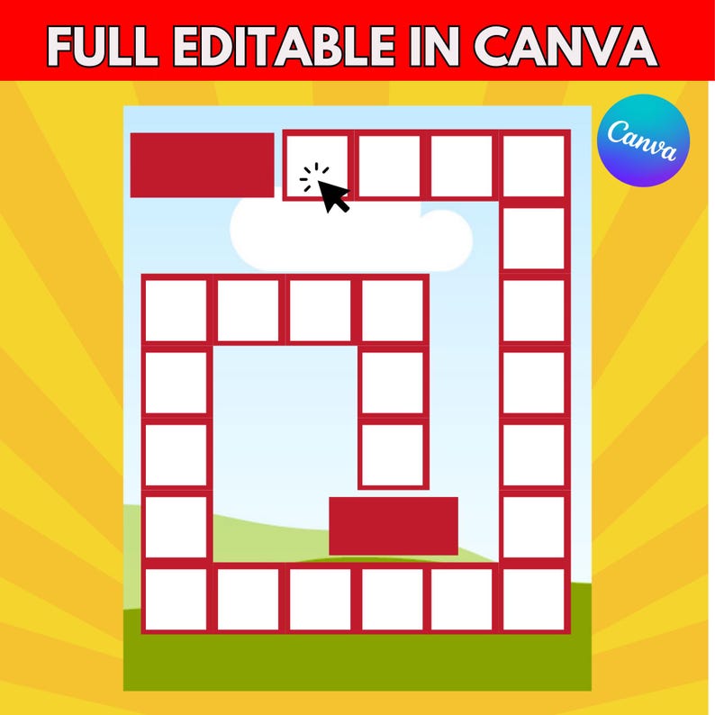 Custom Printable Board Game Template Personalized Game Board DIY Canva ...