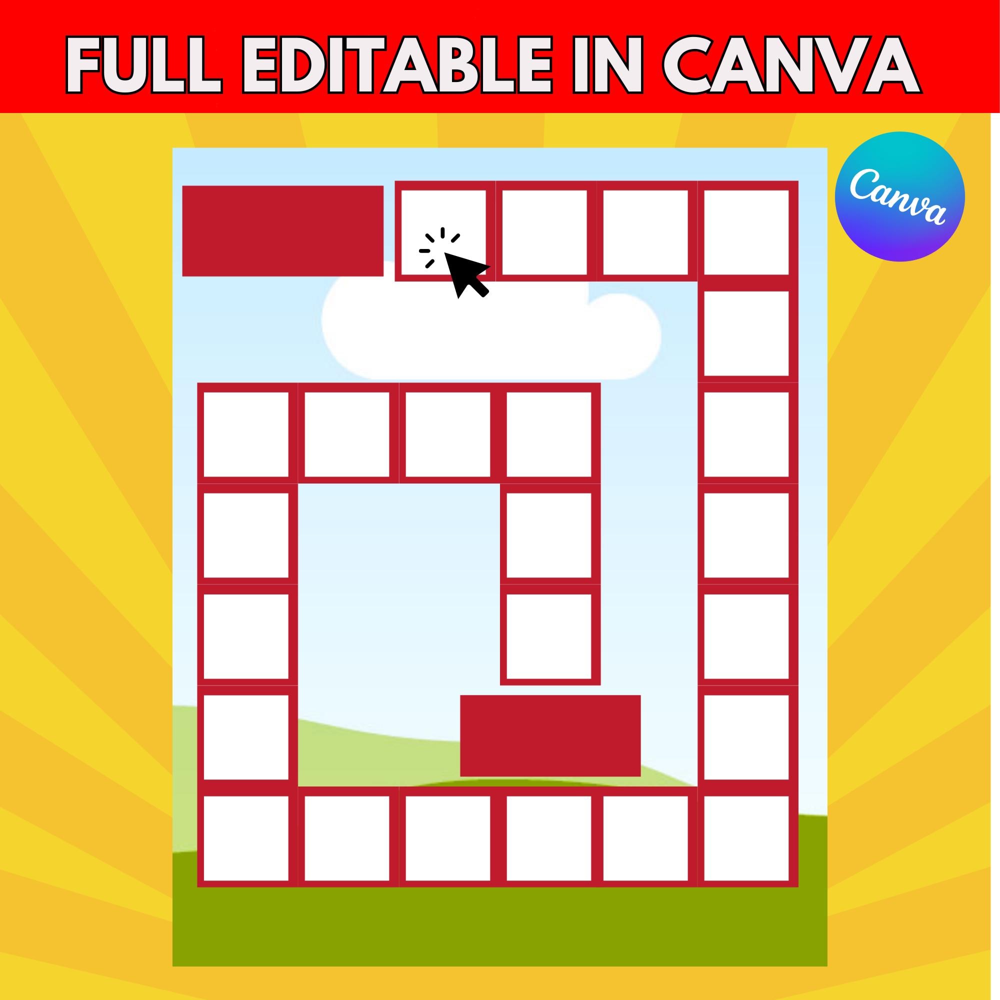 Customizable Board Game Template, DIY Printable on Canva (digital ...