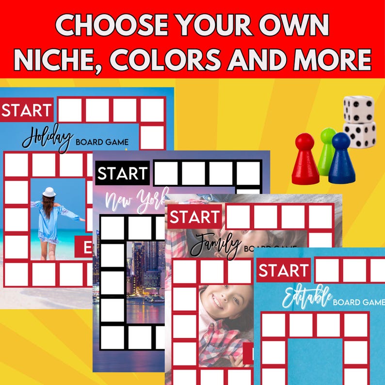 Custom Printable Board Game Template Personalized Game Board DIY Canva ...