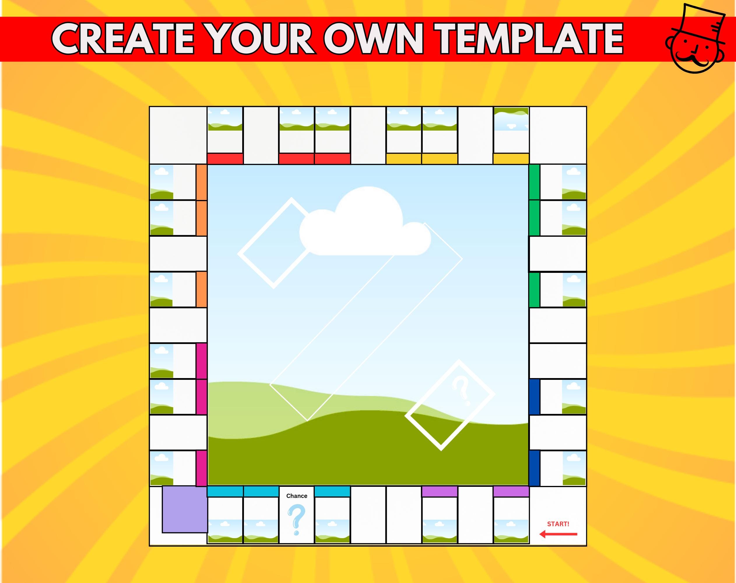 Custom Printable Monopoly Template Personalized Game Board DIY Canva ...